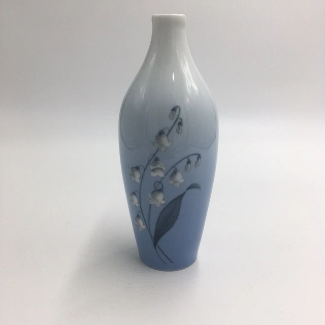 VASE VINTAGE LILLY of Valley Bing & Grondahl Denmark Blue Porcelain 57 ...