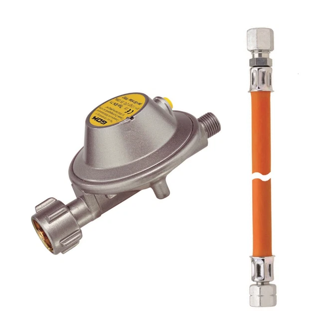 GOK CARAVAN GASREGLER EN71 1,2kg/h 30mBar + Schlauch 40 cm, 1/4 Zoll links Überw EUR 27,04 ...