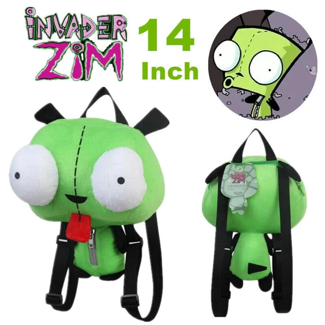 ALIEN INVADER ZIM 3D Eyes Robot Gir Stuffed Plush Backpack Green Bag ...