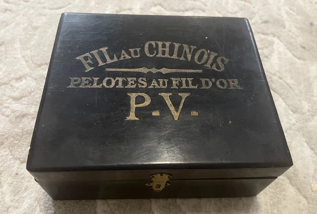 ANCIENNE BOITE COUTURE Mercerie en bois Fil au Chinois EUR 19,00 ...