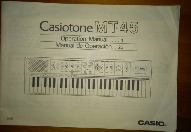 CASIO CASIOTONE MT-45 Keyboard Original User's Operating Owner's Manual Booklet £10.00 - PicClick UK