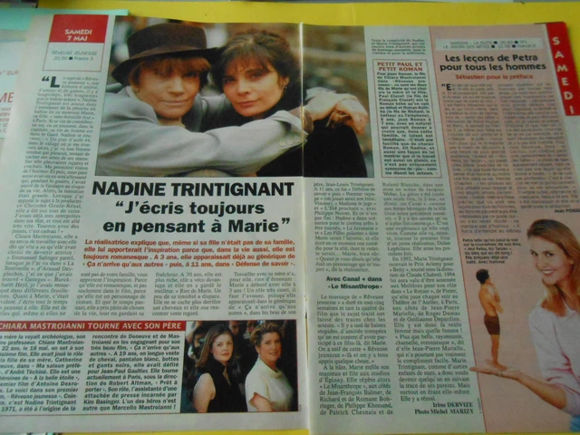 COUPURE PRESSE CLIPPING 1994 Nadine Trintignant j'écris en pensant à ...