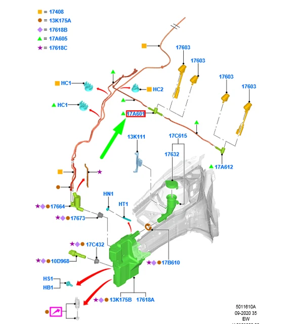 FORD FOCUS MK3 C346 Waschanlagenstecker 3M51-17A601-AA 1300699 NEU ...