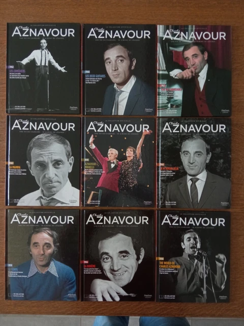CHARLES AZNAVOUR LA collection officielle - lot de 9 LIVRES + CD ...