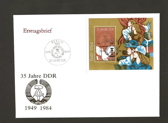 DDR GROSSFORMAT-FDC 1984, 35 Jahre DDR (III), Block 79° EUR 3,50 ...