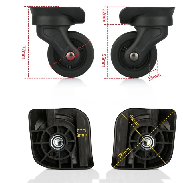 360° LUGGAGE SPINNER Wheel Replacement Suitcase Swivel Caster Repair ...