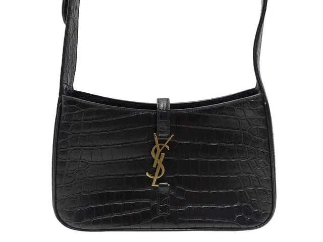 NEUF SAC A Main Saint Laurent Le 5 A 7 65722 En Cuir Facon Crocodile ...