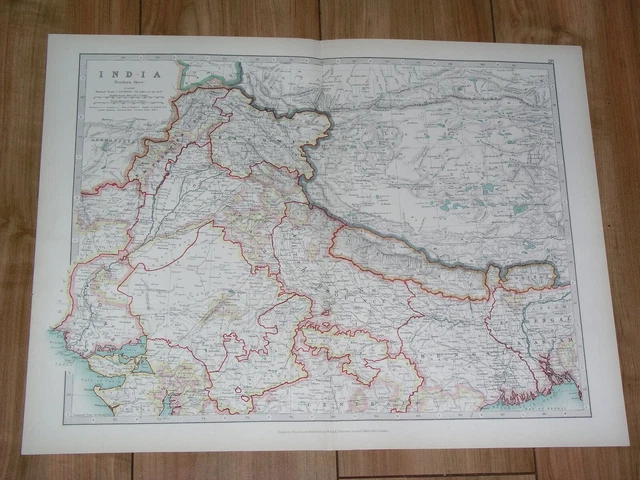 1907 ANTIQUE MAP Of Southern India Madras Hyderabad Sri Lanka Ceylon ...
