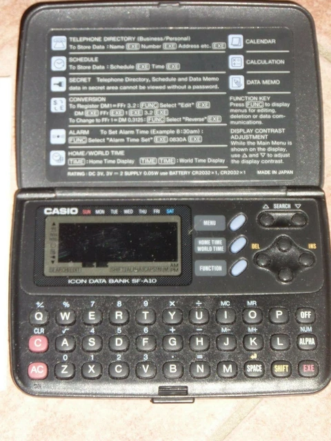 CASIO SF-A10 ICON DATA BANK; Nostalgischer Minicomputer, Organizer ...