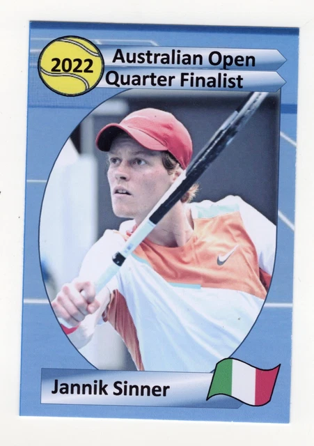 AUSTRALIAN MENS OPEN Tennis Finalist Card 2022 Jannik Sinner Italy $6. ...