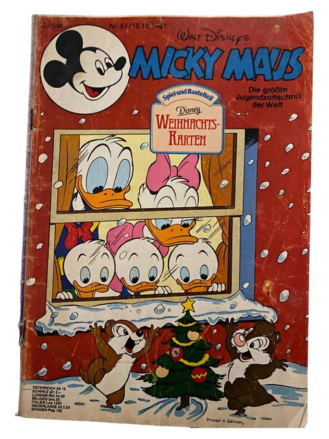MICKY MAUS COMIC Nr. 51/1981 Walt Disney Weihnachten Donald Duck Chip ...