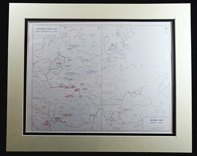 WW1 MILITARY MAP Eastern Front Troop Concentrations Army Operations ...