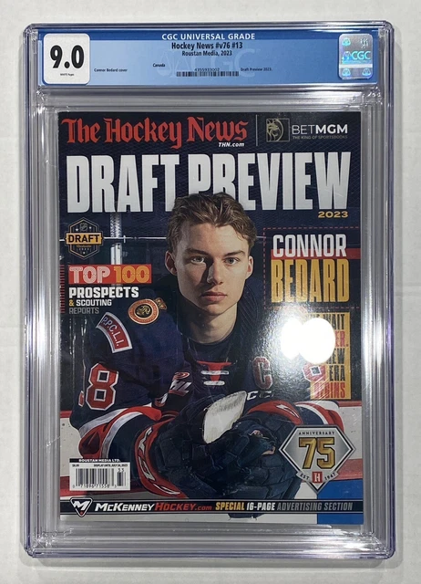 2023 THE HOCKEY News Draft Preview Connor Bedard Regina Pats CGC 9.0 £ ...