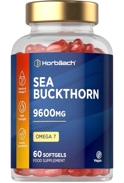 OMEGA 7 SEA Buckthorn Oil 9600mg | 60 Softgels | By Horbaach £12.88 ...