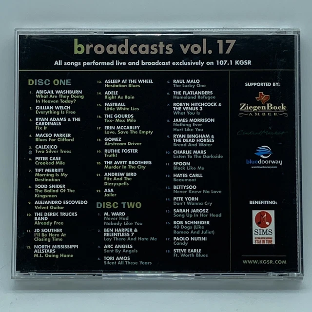 107.1 KGSR « émissions Vol. 17" 2-CD OOP Austin TX ACL Radio FM 93,3 Live Music EUR 12,20 ...