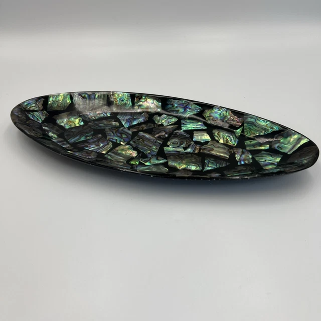 FIORDLAND PAUA SHELL New Zealand Oval Resin Plate 26 x 11cm £6.50 ...