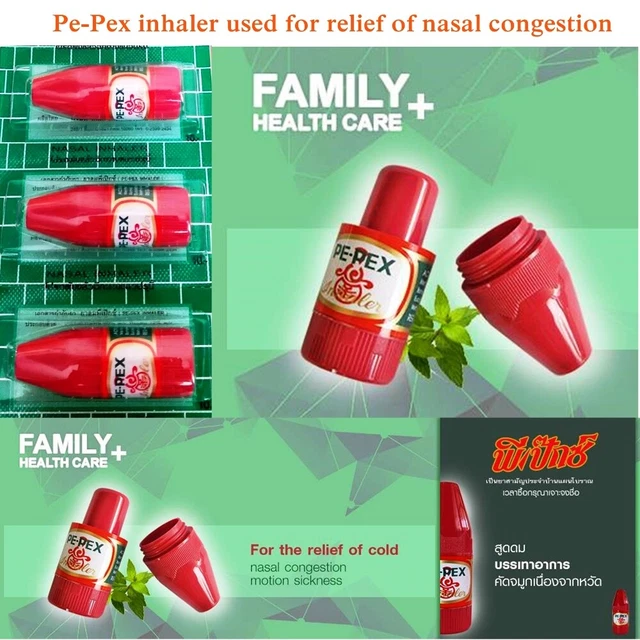 PE-PEX INHALER RELIEVE Nasal Congestion Dizziness Menthol Eucalyptus,Travel Size EUR 7,14 ...