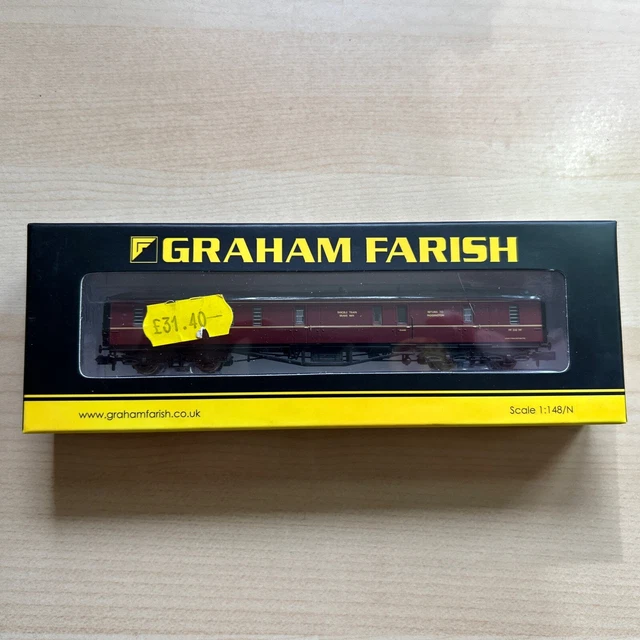 GRAHAM FARISH N Gauge 374-586 Hawksworth Full Brake Coach BR Maroon £25 ...