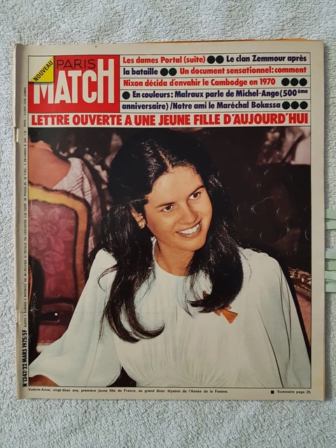 PARIS MATCH N°1347 22/3/75 Valerie-Anne R.schneider Zemmour Bokassa ...