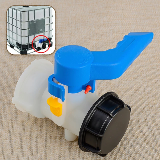 PLASTIC IBC TOTE Tank Butterfly Valve Tap Outlet Drain Water Adapter ...