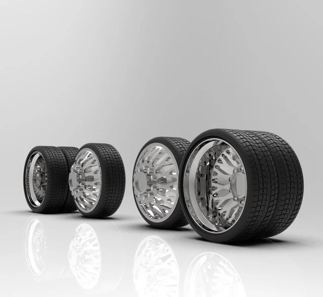 1:18 “EVO” 26 Inch Dually Truck Wheels With “low Profile” Tire Setup ...