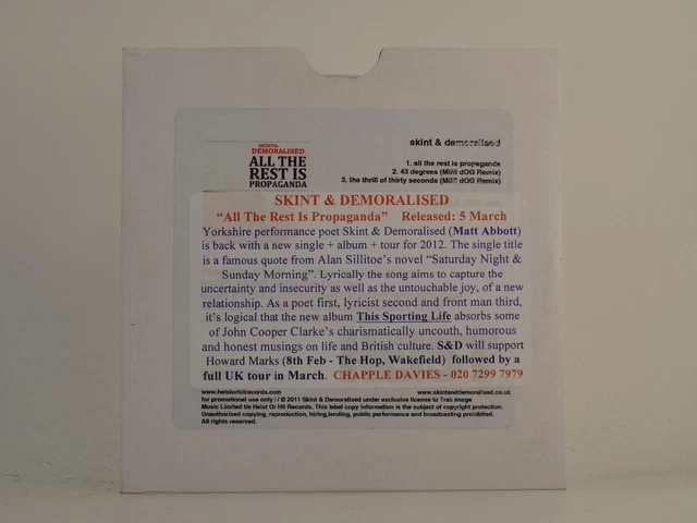SKINT AND DEMORALISED ALL THE REST IS PROPAGANDA (H1) 3 Track Promo CD ...