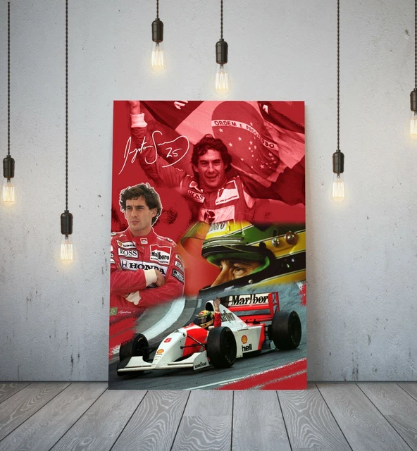 QUADRO AYRTON SENNA Champion Red Epic scuderia Formula 1 Stampa su tela ...