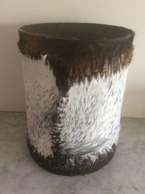 ETHNOGRAPHIC TRIBAL PERCUSSION Drum Folk Art Real Animal Hide Fur ...