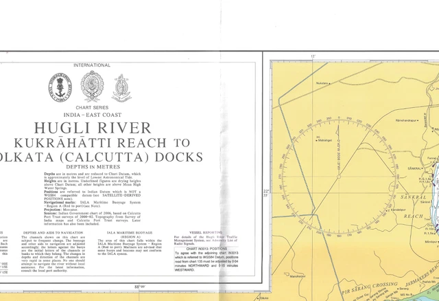 CARTE MARINE ANCIENNE Admiralty 135 Admiralty Chart Hugli Kukrahtti ...