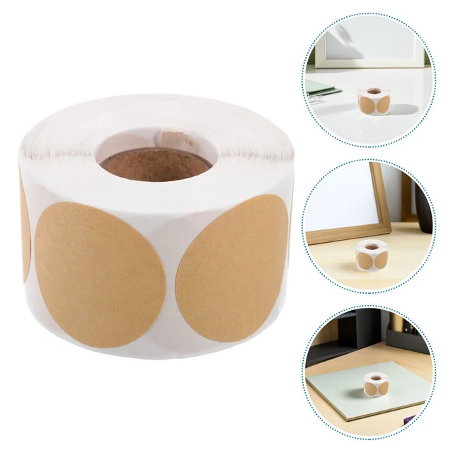 3 ROLLS ROUND Name Tags Sticker - Kraft Paper Blank Labels, Writable ...