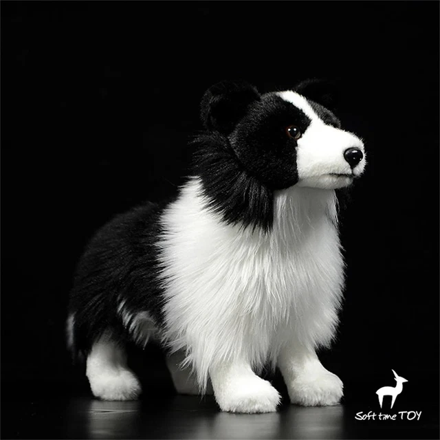 2026 COLLIE CHASE Border Collie 25 cm High Fidelity Dog Plush Stuffed ...
