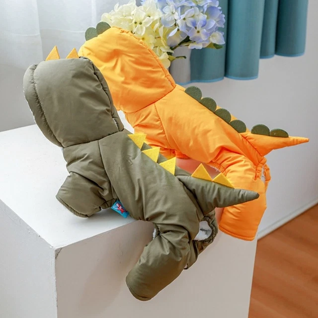 DINOSAUR DOG COSTUME Dog Coat With Hood Dog Jumpsuit Costume Winter Dog ...