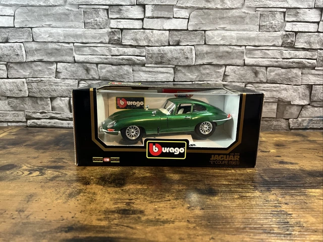 JAGUAR E TYPE Coupe 1961 Bright Green Model Car Burago 1/18 Scale ...
