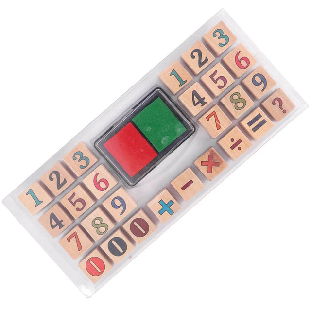 WOODEN NUMBER STAMPS Stampers for Kids Toys Individual Slots Each Child ...