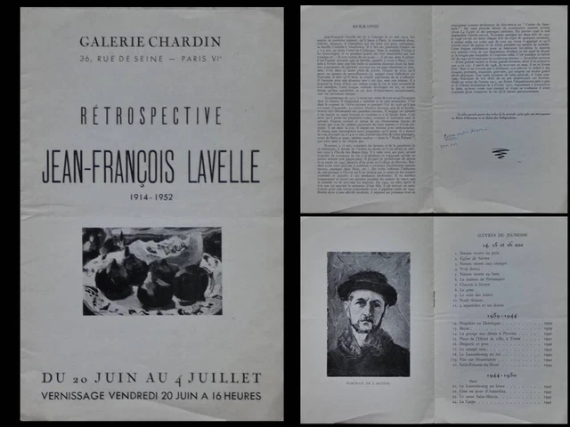 RETROSPECTIVE JEAN-FRANCOIS LAVELLE, Galerie Chardin - Paris, 1952 EUR ...
