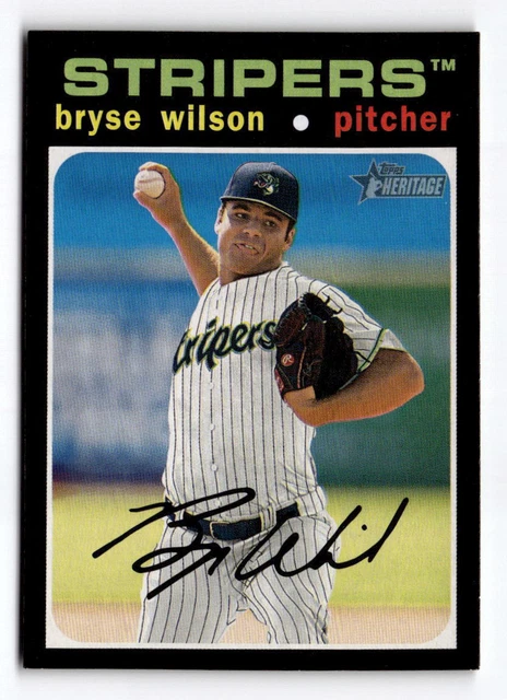 2020 TOPPS HERITAGE Minor League Bryse Wilson 55 Gwinnett Stripers EUR ...