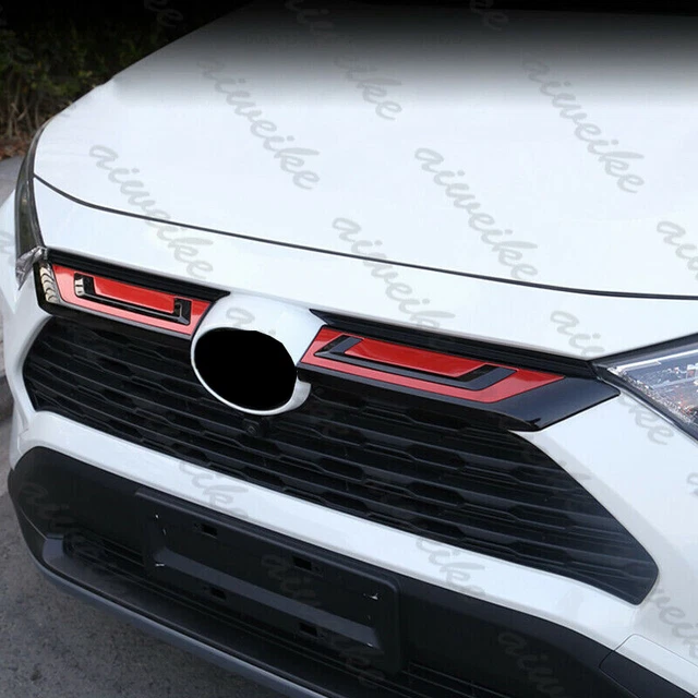 2X FOR TOYOTA RAV4 2019-2024 Red+Black Front Upper Grille Grill Mesh ...