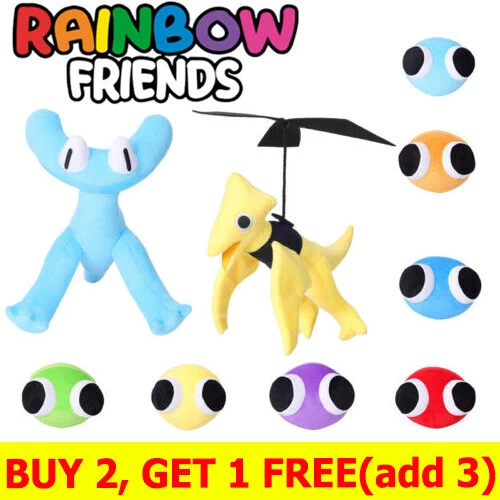 RAINBOW FRIENDS CHAPTER 2 Cyan Plush Toy Yellow Friend Soft Stuffed ...