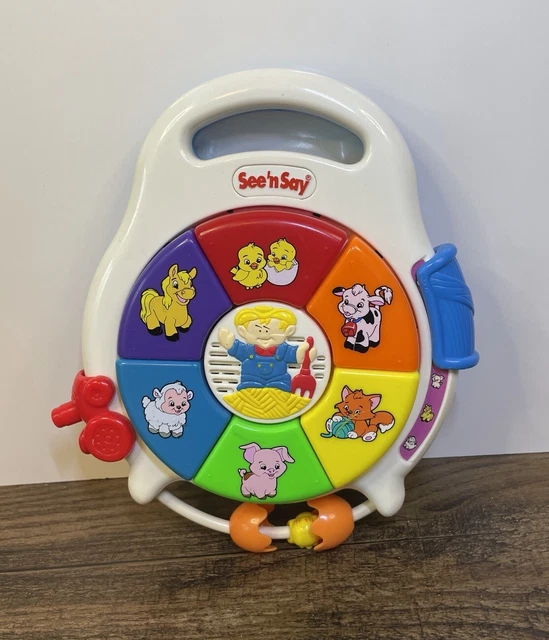 VINTAGE MATTEL SEE N Say Farmer Baby Toy 1983 Farm Animals Pig Cow ...