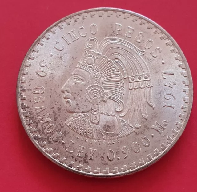 CINCO PESOS - 1947 Estados Unidos Mexicanos . PLATA 0,900. EXCELENTE ... CINCO PESOS - 1947 Estados Unidos Mexicanos . PLATA 0,900. EXCELENTE ...