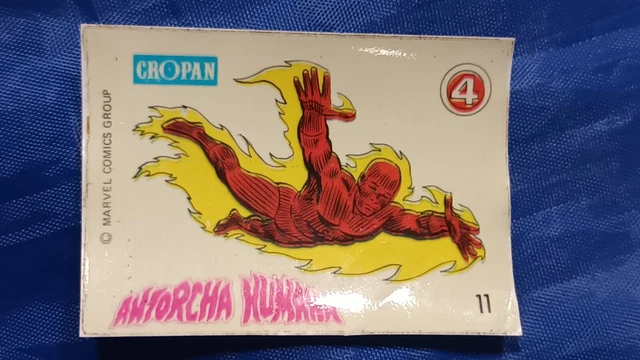 CROPAN SUPER HEROES Marvel Comic La Antorcha Humana Four 1975 Sticker ...