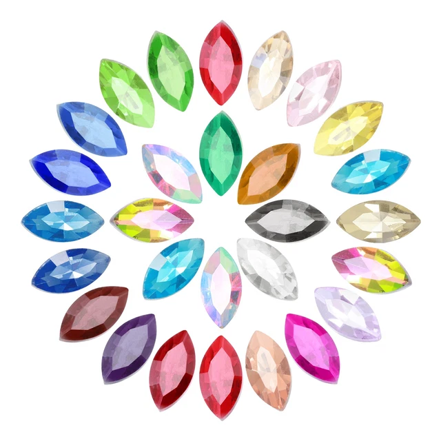 100PCS 4X8MM HORSE Eye Shape Rhinestone Glass Point Back Bead ...