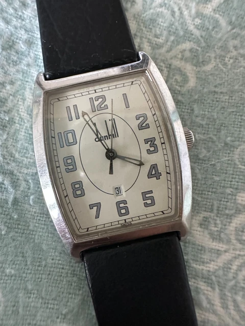 DUNHILL ART DÉCO Rectangular/Tonneau Stainless Steel Men's Watch Date ...