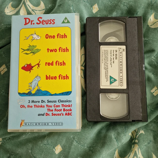 RARE 1989 DR Seuss, One Fish Two Fish Red Fish Blue Fish VHS + Others £ ...