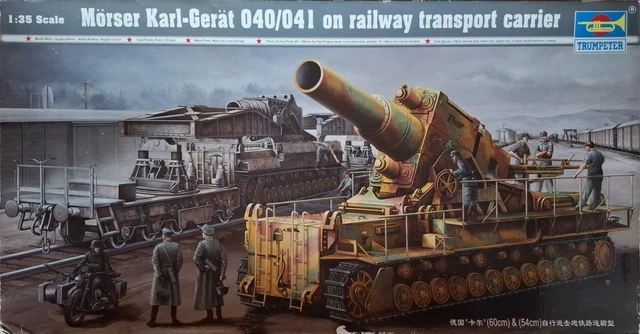 TRUMPETER 00209 - Mörser Karl Gerät 040/041 Eisenbahntransport- 1:35 ...
