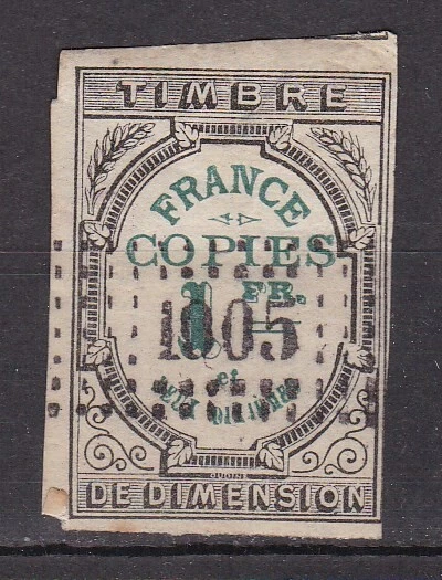 TIMBRE FRANCE FISCAUX/ Copies/ Dimension -Obl.tb-Voir Scan-Z326 EUR 1,29 - PicClick IT