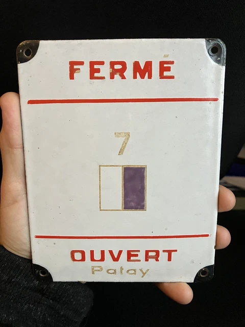 ANCIENNE PLAQUE ÉMAILLÉE bombée signalétique train locomotive moteur à définir EUR 20,00 ...