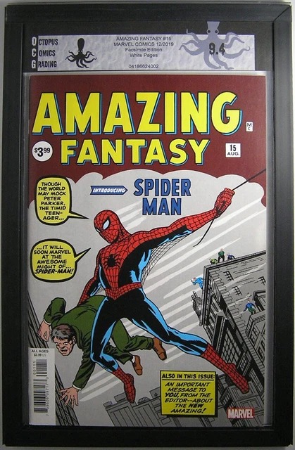 AMAZING FANTASY #15 graded 9.4 2019 fac-similé Spider-Man EUR 201,44 ...