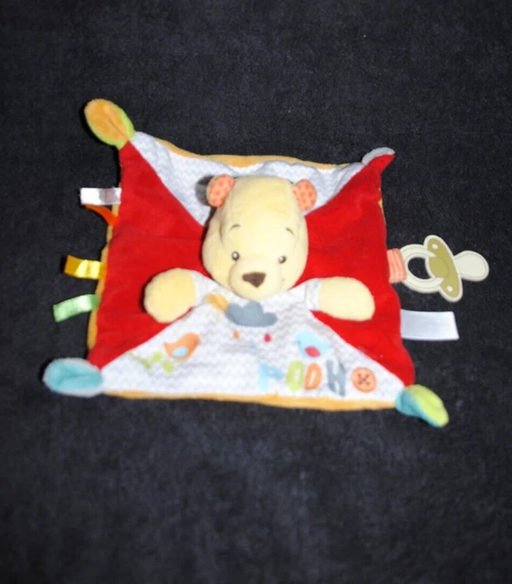 DOUDOU PLAT WINNIE L'Ourson Nuage Oiseau DISNEY BABY NICOTOY Attache Tétine TTBE EUR 9,90 ...