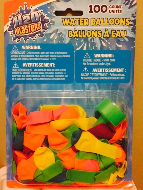 WATER BALLOONS H20 Blasters 100 Count/With Free Water Bomb Filler ...